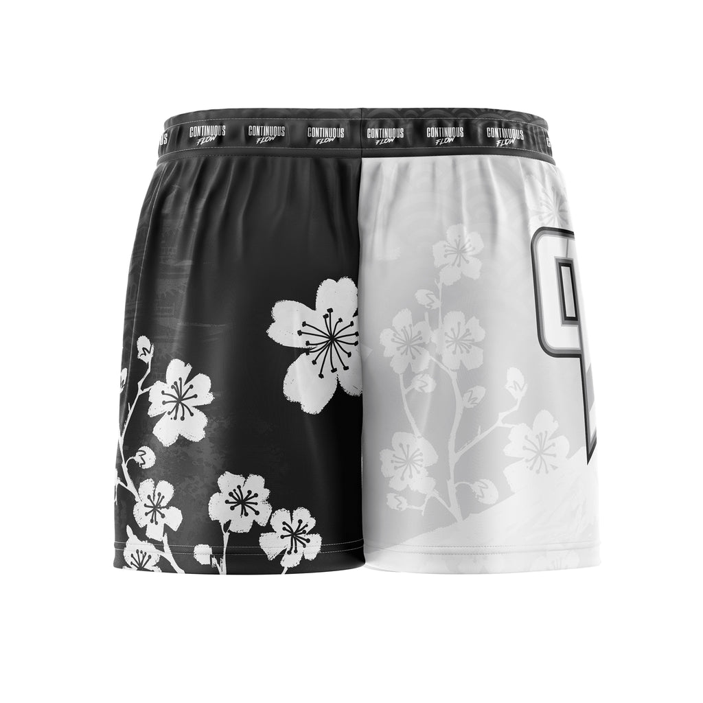 Cherry Blossoms Elastic Waisted Shorts White – Continuous Flow BJJ