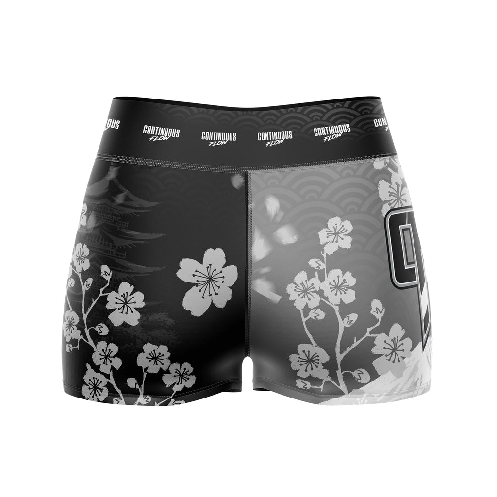 Cherry Blossoms High Waisted Waisted Women's Training Shorts Grey ...