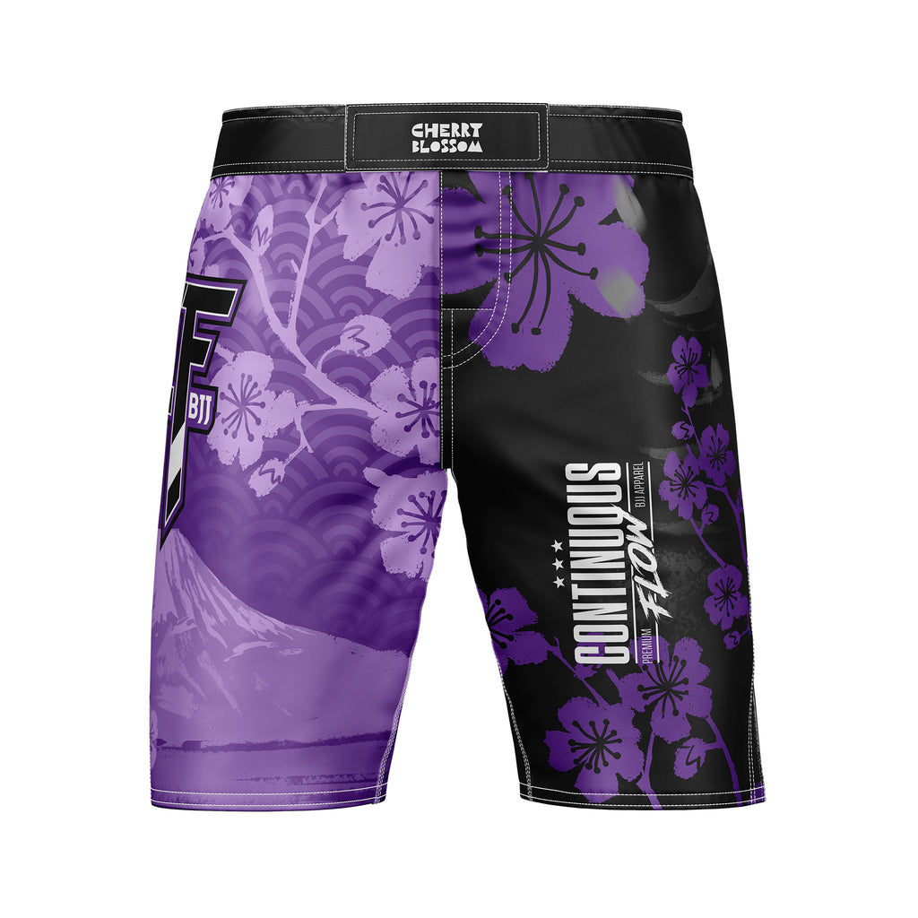 Cherry Blossom MMA Style Board Shorts Purple – Continuous Flow BJJ