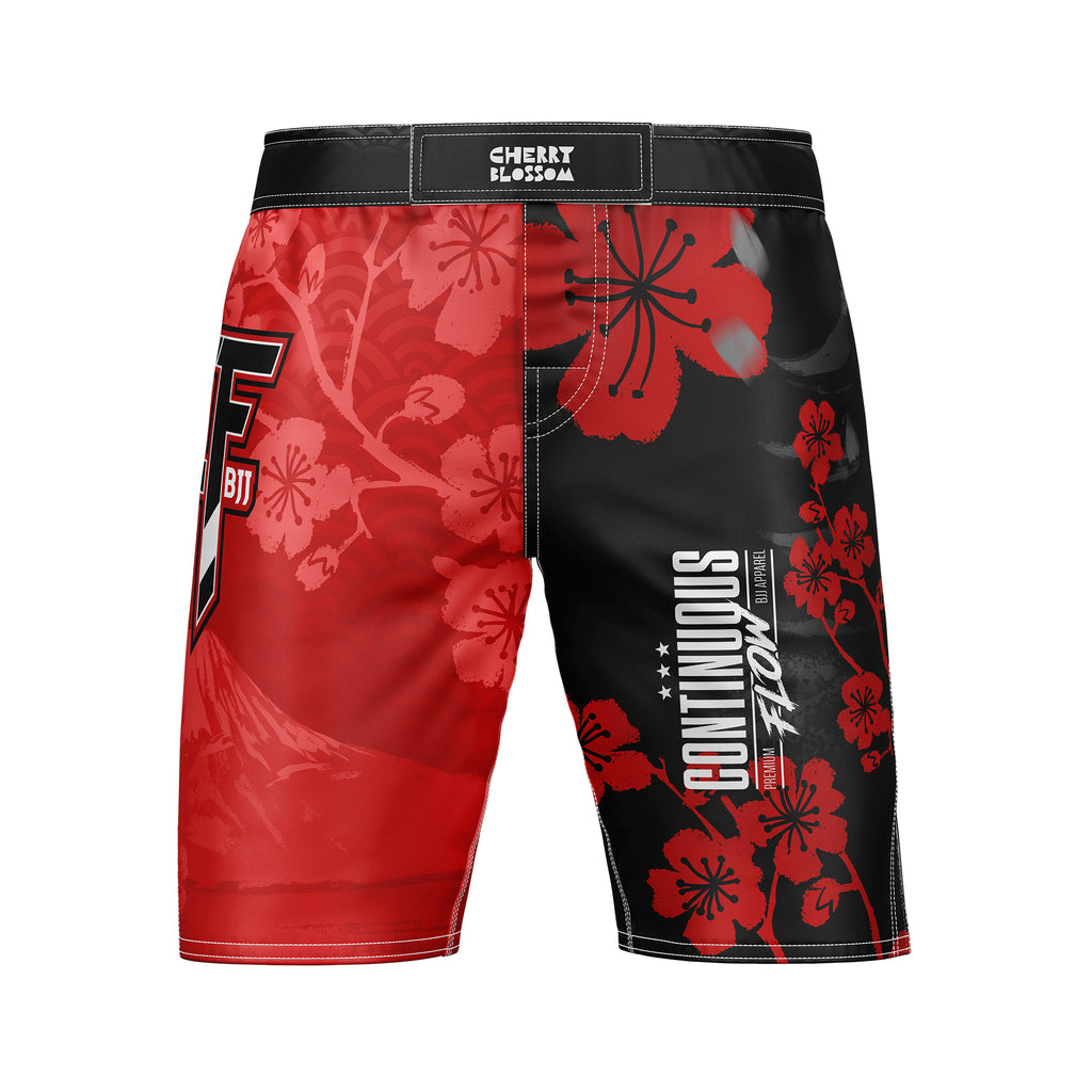 Cherry Blossom MMA Style Board Shorts Red – Continuous Flow BJJ