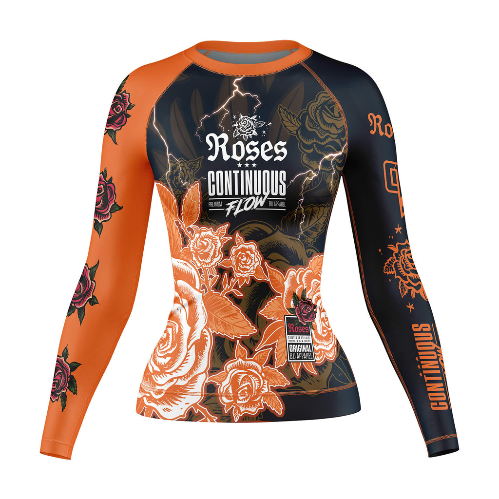 Roses Long Sleeve Rashguard (Orange) – Continuous Flow BJJ